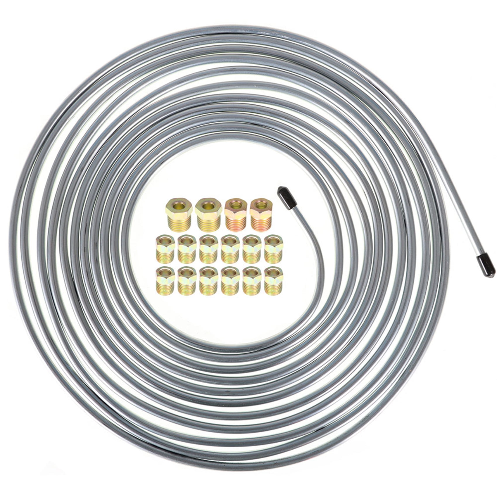 25Ft Roll 1/4" Brake Line Kit with 16 Fittings - Walmart.com