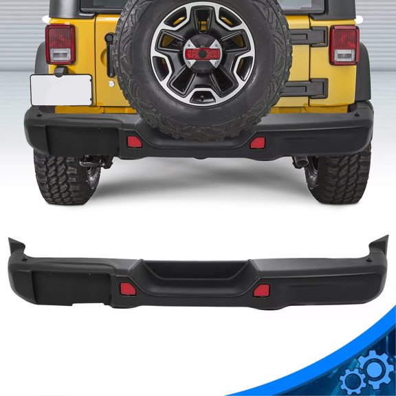 Vijay Texture Rear Bumper with Spotlights Fits 2018-2024 Jeep Wrangler ...