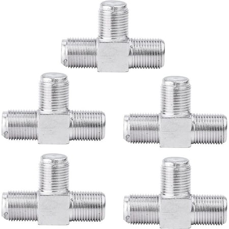 HUSERYT 5 Pack 3 Way TV T Adapter, 3 Way Female Antenna Adapter, 3 Way ...