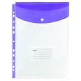 11 Hole Expandable Binder Pocket, Clear Plastic Envelope Folder For 2/3 ...
