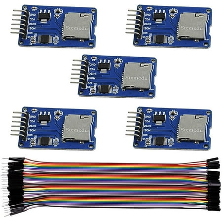 Stemedu 5PCS Micro SD Card Reader Module Memory Card Adapter Board Mini TF Card Storage SPI ...