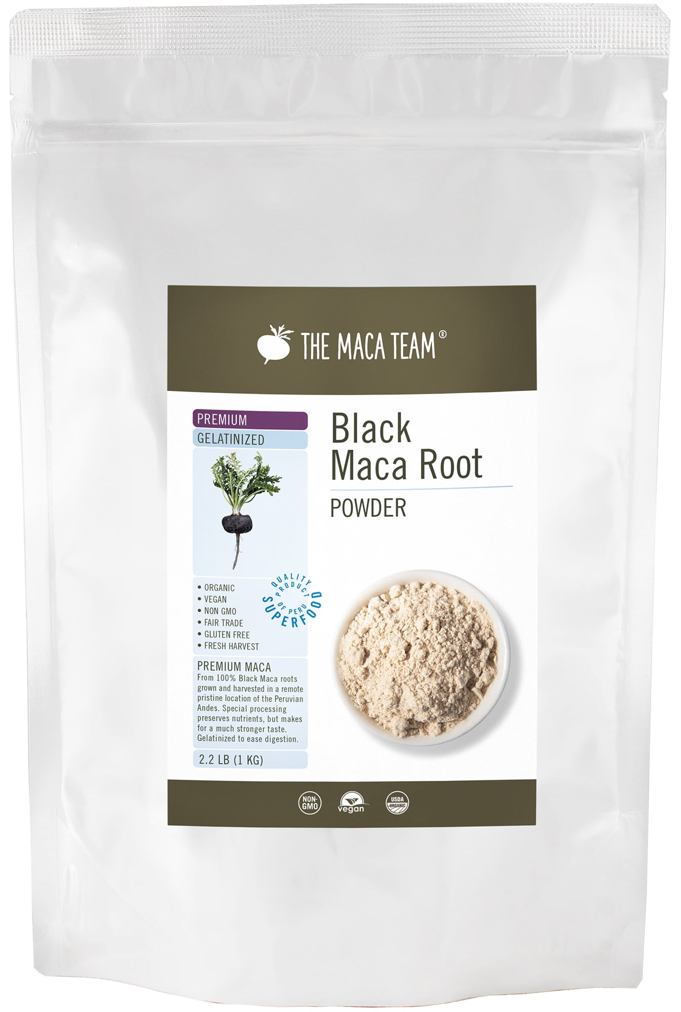 Organic Premium Gelatinized Black Maca Powder 1 kg - Walmart.com
