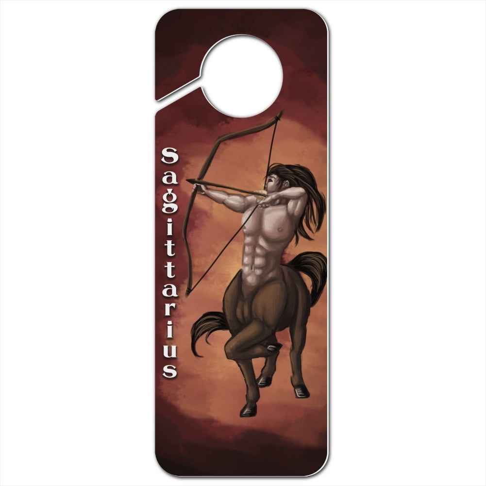 Sagittarius Centaur Zodiac Horoscope Plastic Door Knob Hanger Sign - Walmart.com