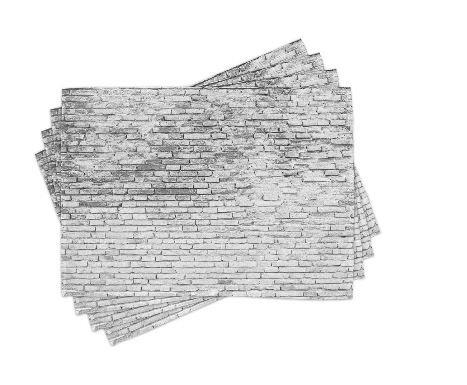 Brick Wall Place Mats Set of 4, Worn and Cracked Grunge Stained Brick ...