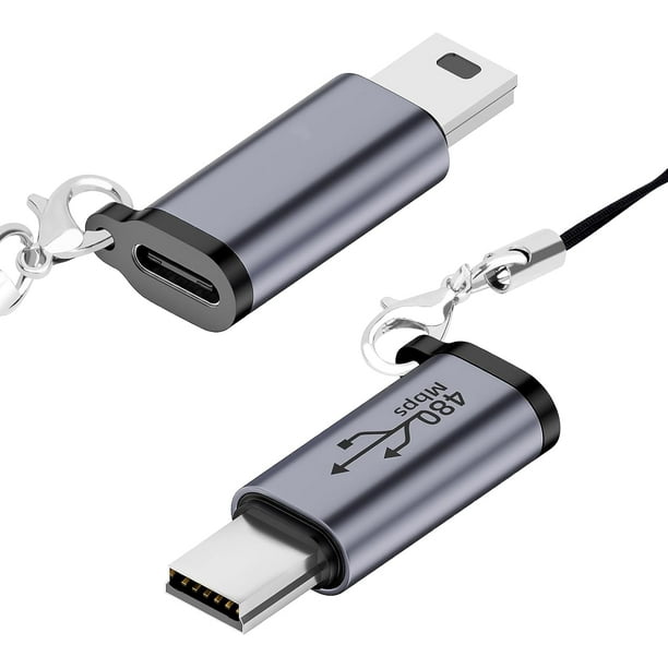 Seminer USB C to Mini USB Adapter (2 Pack), Type C Female to Mini USB ...