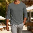 Aofany Mens Long Sleeve Tee Shirts Crew Neck Solid Color T-Shirts Fall ...