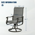 Techmilly Deck Metal Outdoor Dining Chairs, 360-Degree Swivel Patio ...