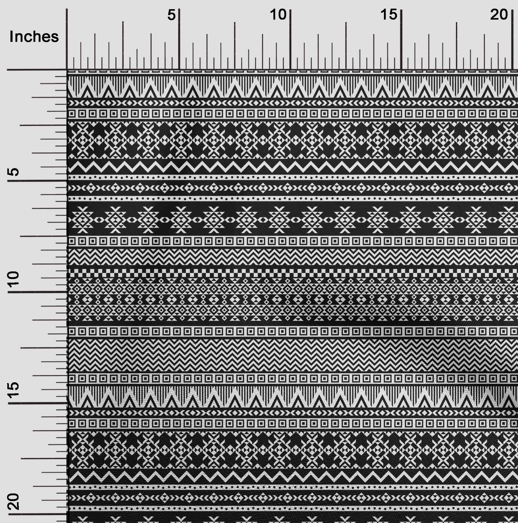 oneOone Cotton Poplin Black Fabric Aztec Tribal Fabric For Sewing ...