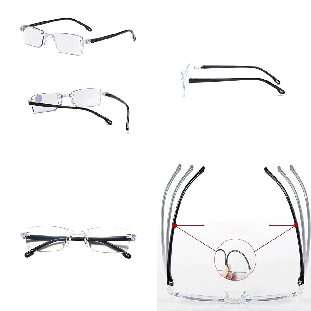 US 5-10 Pc Rectangular Rimless Blue Light Blocking Reading Glasses ...
