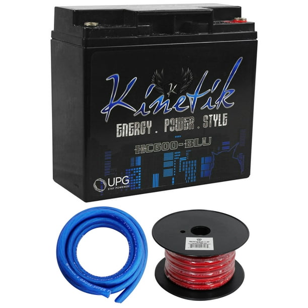 Kinetik HC600-BLU 600 Watt Blue Car Audio Power Cell/Battery+Power ...