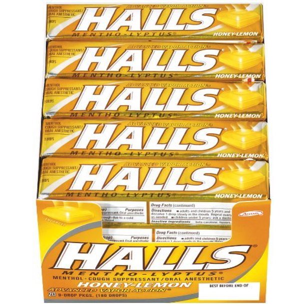 Halls Honey Lemon, 20-Count Packages - Walmart.com