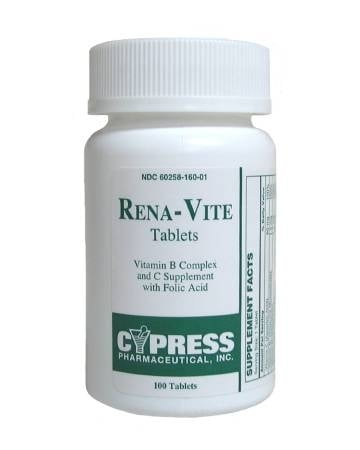 Rena-Vite Vitamin B Complex Supplement Tablets, 0.8 mg Strength-Bottle ...