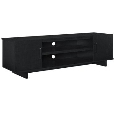 Bestar Small Space 53.5-inch TV Stand in Dark Chocolate and Black ...