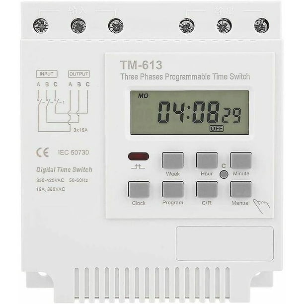 TM163 Programmable Time Relay 380V/5060Hz 16A Weekly Relay Power Timer ...