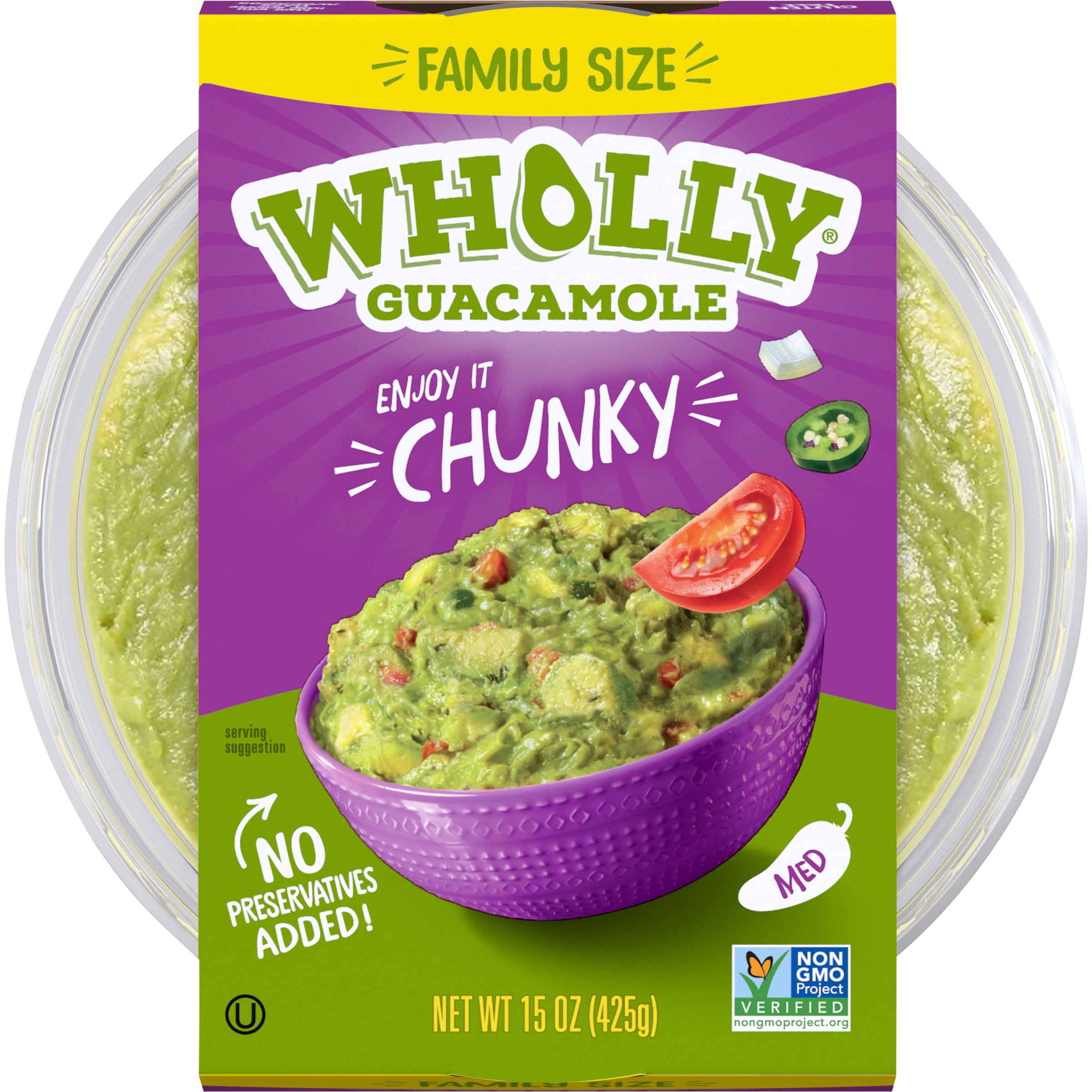 WHOLLY Guacamole Chunky Bowl 15 oz - Walmart.com