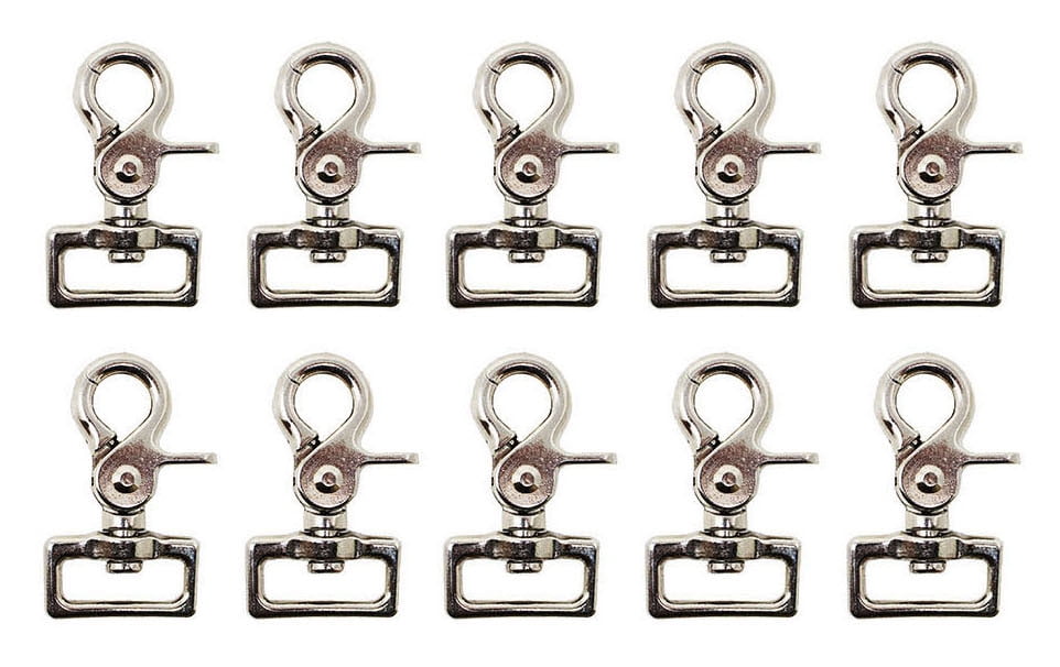 Hardware 10 Pcs 1" Trigger Snaps Swivel Clip Round Eye Steel Alloy ...
