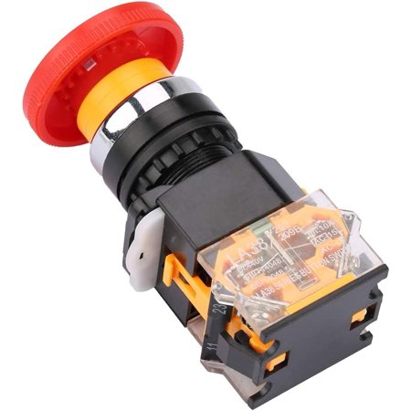 Emergency Stop Button Switch 22mm Self Locking with Red Mushroom Head ...