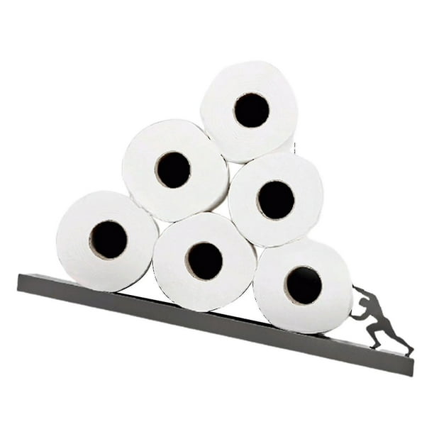 Floating Toilet Paper Shelf Storage Bathroom Wall Decorations Tilted