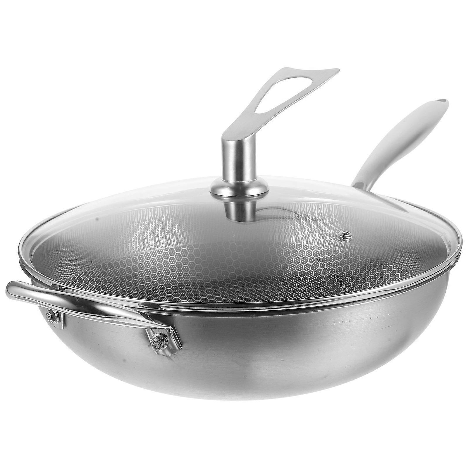 Wok Pan Stainless Steel Honeycomb Structure Stir-fry for Households ...