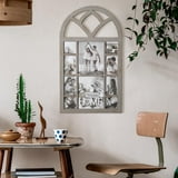 Natural Distressed Arched Window Pane Wall Hanging Decorative Photo ...