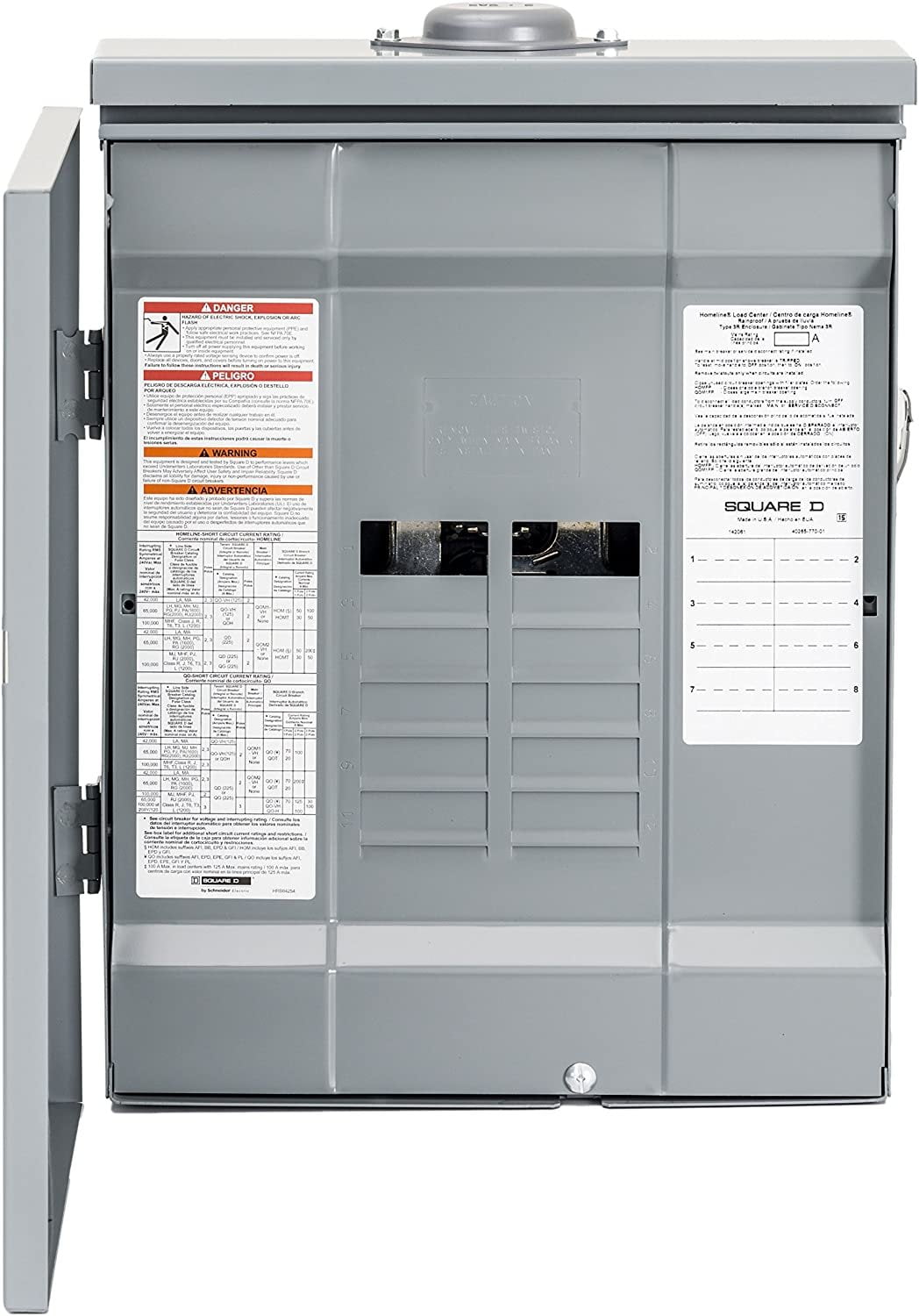 Square D by Schneider Electric HOM816L125PRB 125 Amp 8-Space 16-Circuit ...