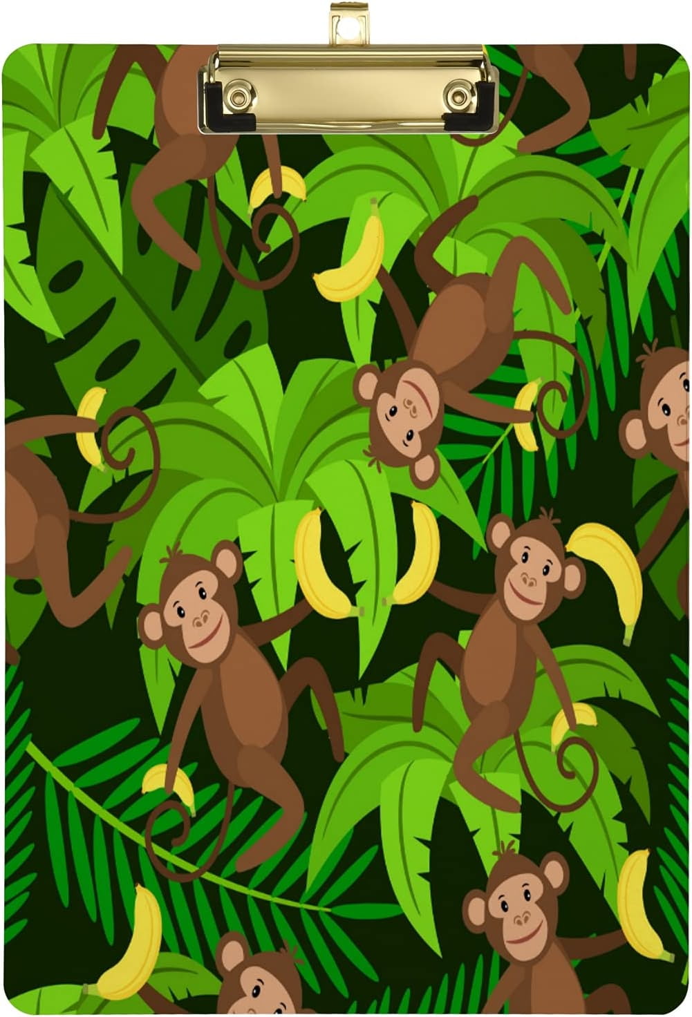 FMSHPON Palm Leaves Monkey Banana Clipboard Hardboard Wood Nursing Clip ...