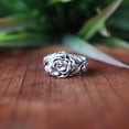 ELANZAA JEWELS- Rose Flower Ring Adjustable Sterling Silver Band ...