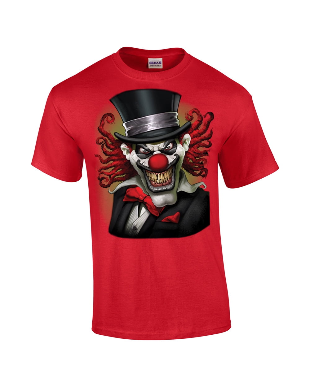 Scary Clown Crazy Clown In A Top Hat Spooky Jester Creepy Spooky Tee ...