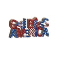 9.8x4.4 Inch Wooden Patriotic Desk Decoration, Dining Table Centerpiece ...