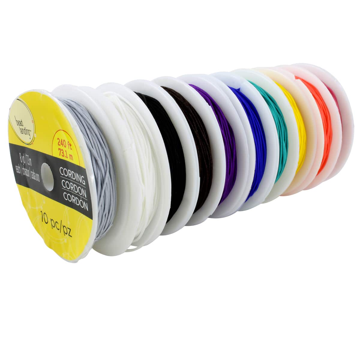 12 Packs: 10 ct. (120 total) 1mm Nylon Cording Value Pack by Bead ...