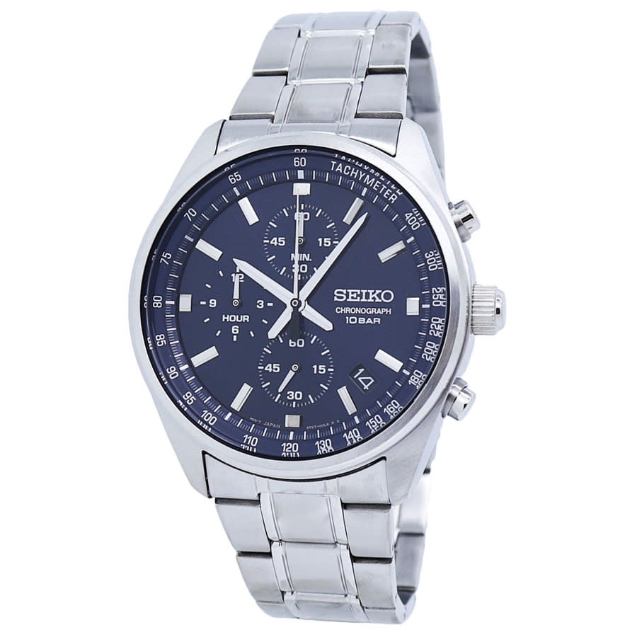 Seiko Chronograph Quartz Blue Dial Men's Watch SSB377 - Walmart.com