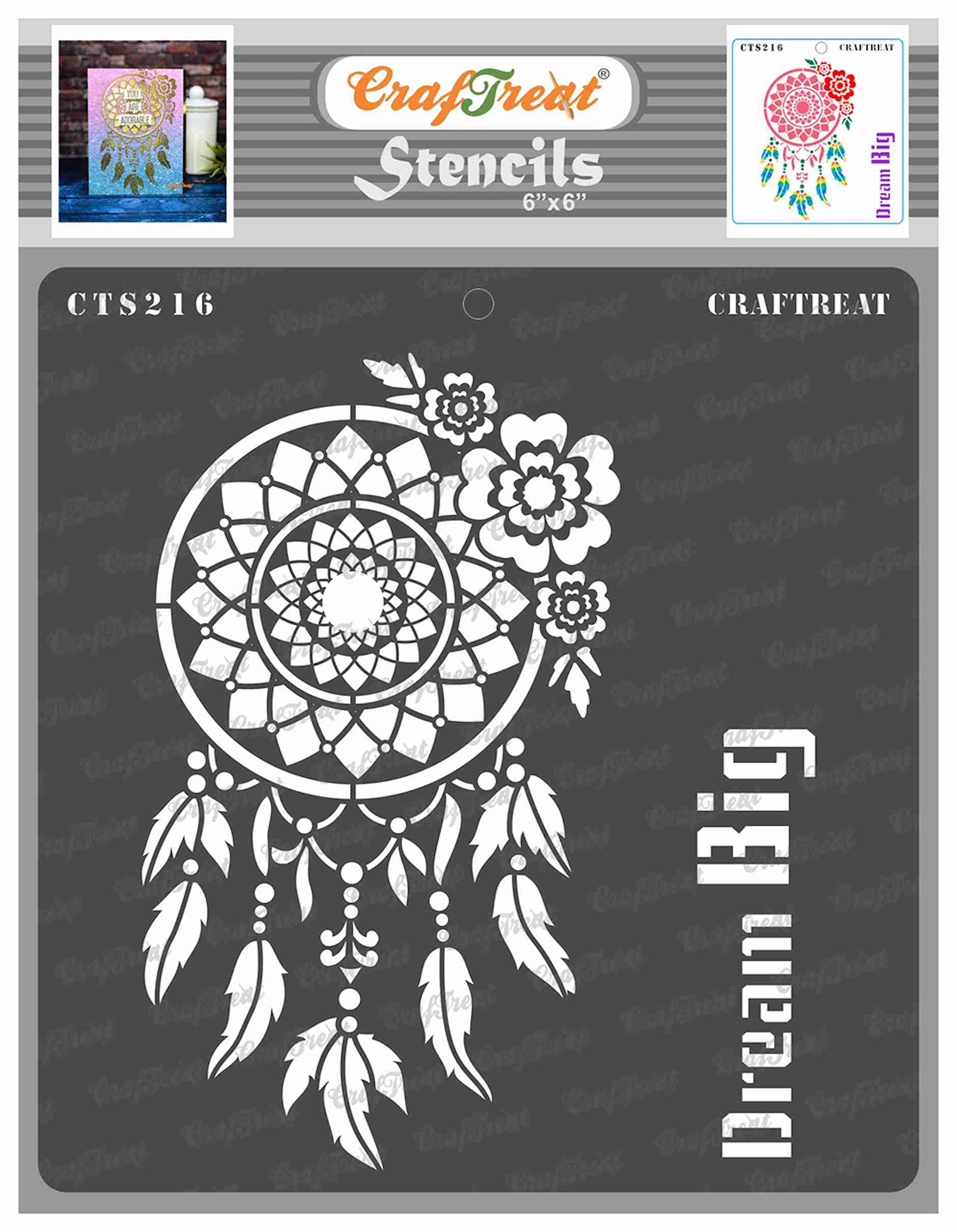 CrafTreat Dream Catcher Stencil for Painting and Crafting - 6"x6 ...
