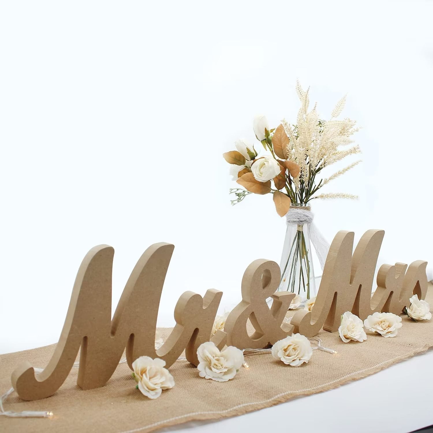 XY Fancy Mr and Mrs Table Sign Rustic Wooden Mr & Mrs Letters Wedding ...