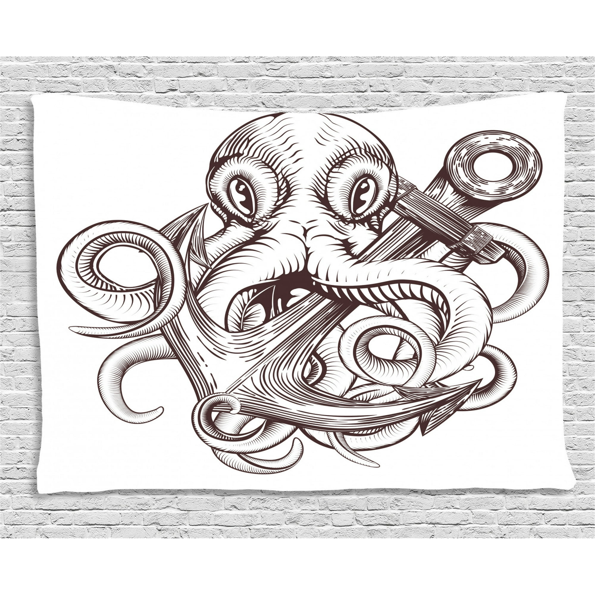Octopus And Anchor Drawing