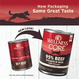 Wellness CORE 95% Natural Wet Grain Free Canned Dog Food, Beef ...