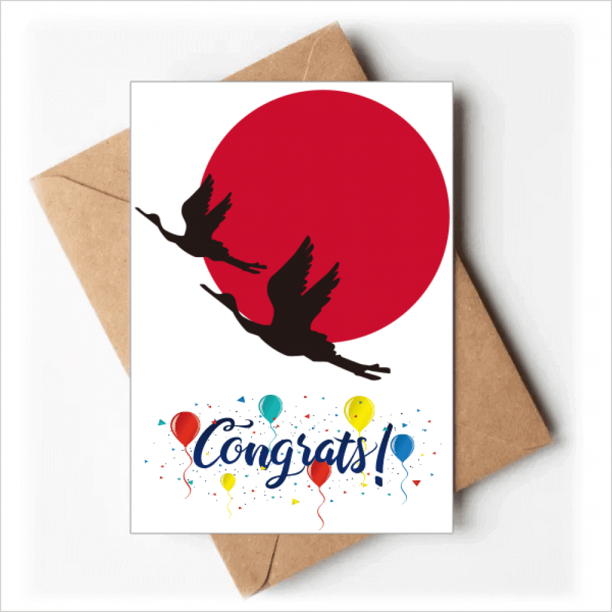 Japan Red Black Flying Geese Wedding Cards Congratulations Greeting ...
