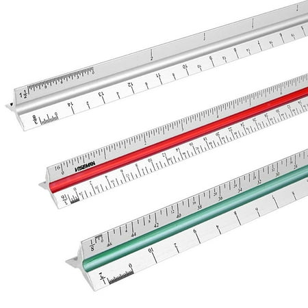 Triangular Scale Ruler,12" Aluminum Architect Drafting Rulers for ...