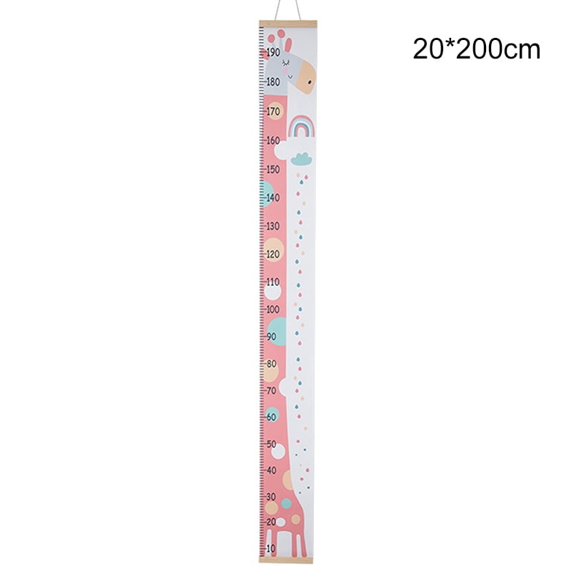 Kids Growth Chart Wood Frame Canvas Height Measurement Ruler from Baby ...