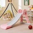 Costway 3-in-1 Kids Indoor Slide with Basketball Hoop & Basketball ...