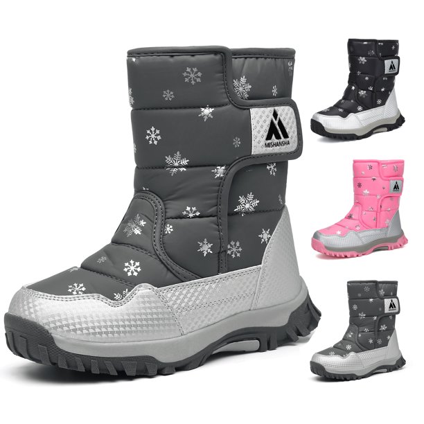 Mishansha Girls Boys Waterproof Snow Boots，Gray 6 Big kid - Walmart.com