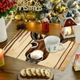 7 Piece Linen Table Runner and Placemats Set, Deer Face Portrait Round ...