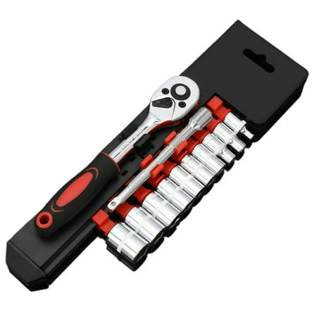 NEW 12pcs 1/4 Inch Ratchet Socket Wrench Set Drive Socket Set 10 ...
