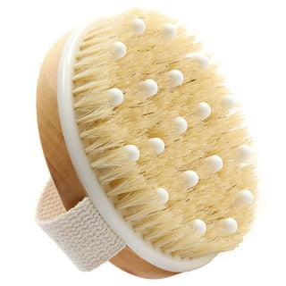 Dry Brushing Body Brush, Natural Bristle Dry Skin Exfoliating Brush ...