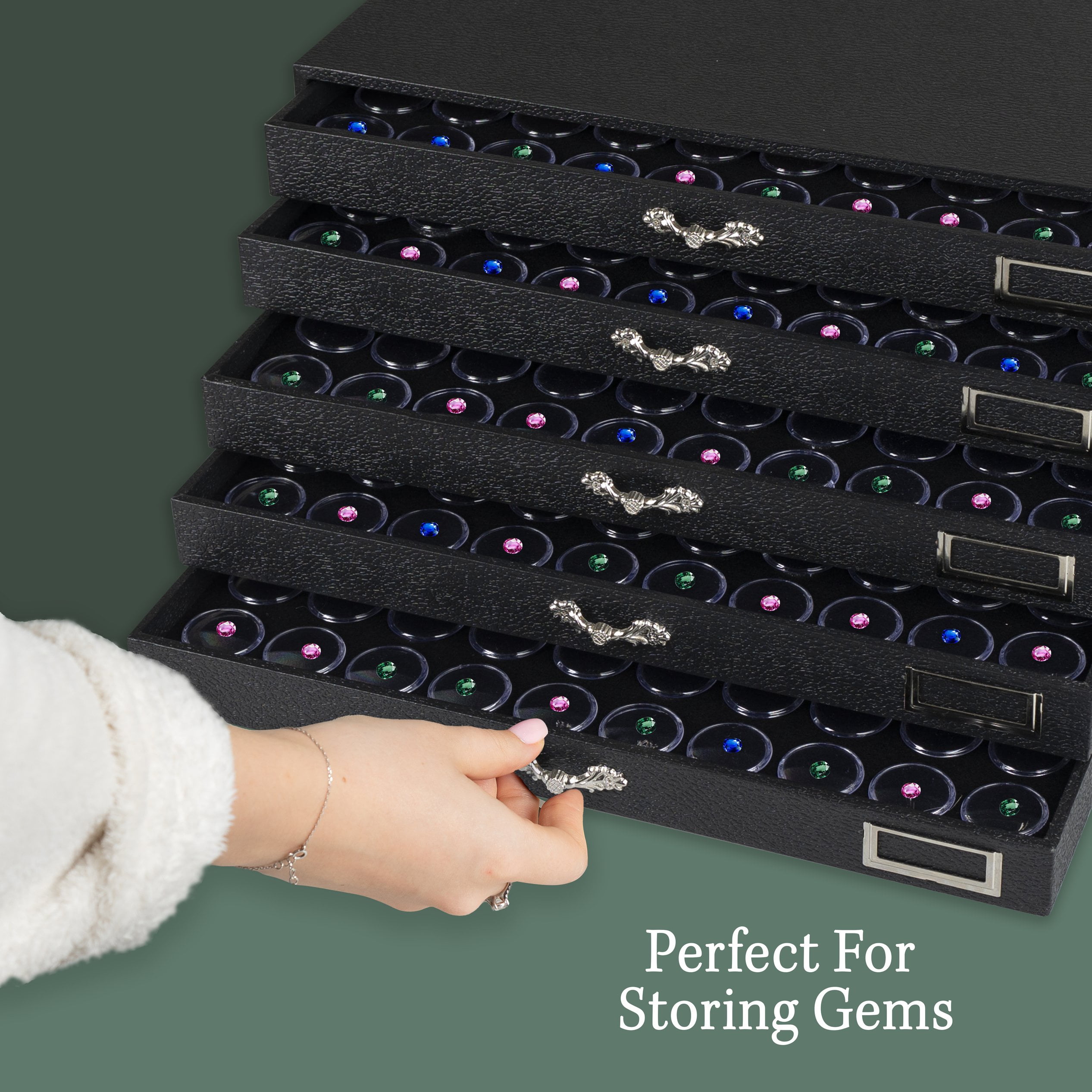 Novel Box 5 Drawer Jewelry Hobby Gem Organizer Display Case with Gem ...