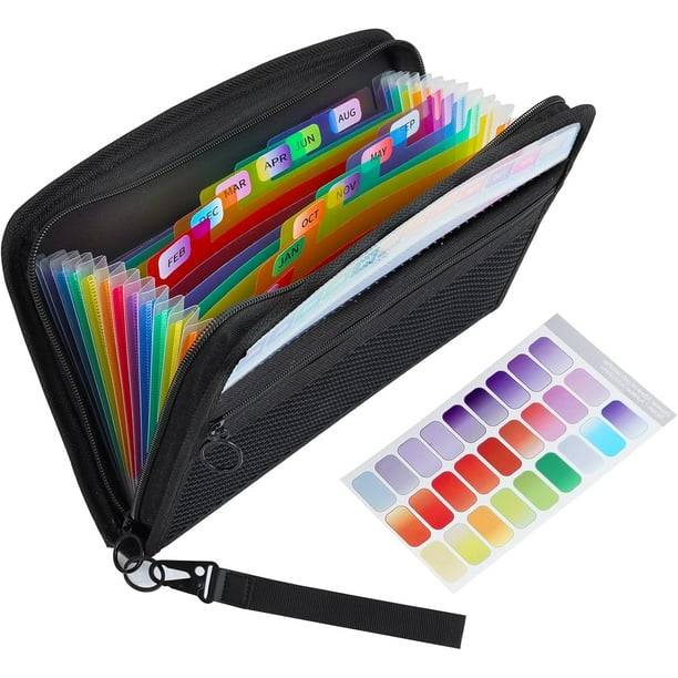 SHIQI-Receipt Coupon Organizer, 12 Pockets Small Accordian File ...