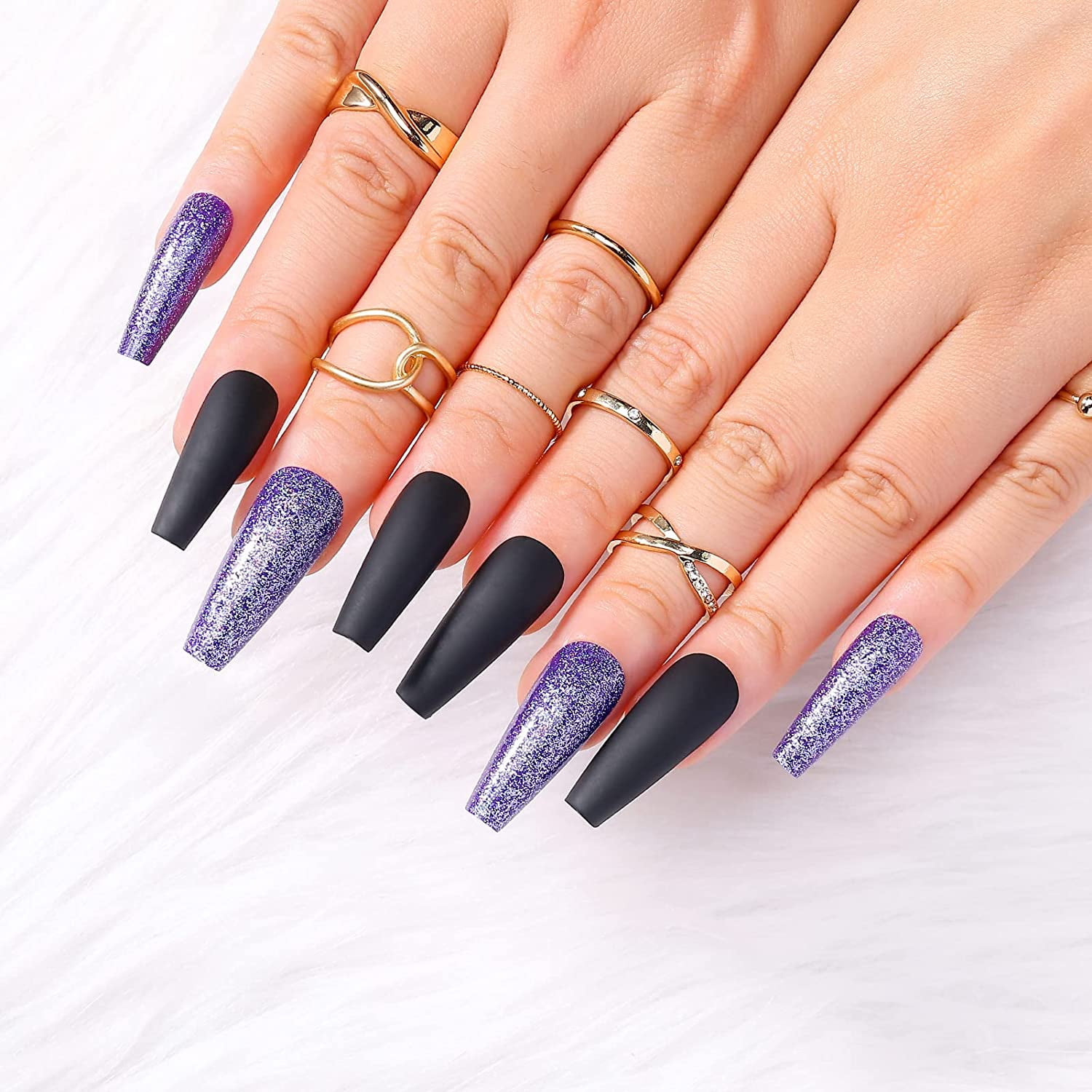 Dark Purple Acrylic Nails