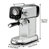20 Bar Compact Espresso Machine with Milk Frother, Dual Shot Options ...