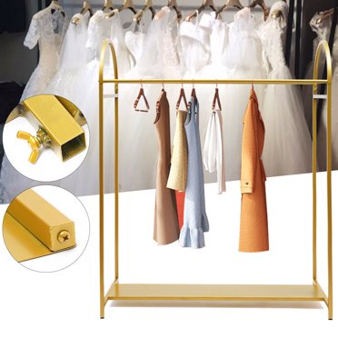 Miumaeov Gold Clothes Rack Metal Freestanding Garment Rack Clothes ...