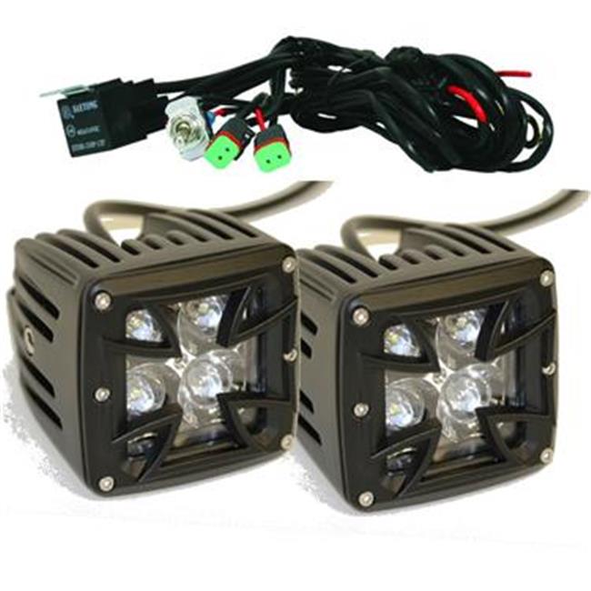 Ironcross 110001 2 x 20W Cube Spot Beam LED Lights with Logo Grille ...