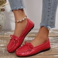 CIENVNSTG Faux Leather Bow Detail Round Toe Slip On Sandals for Women ...